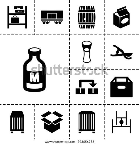 Container Icons Set 13 Editable Filled เวกเตอร์สต็อก ปลอดค่าลิขสิทธิ์