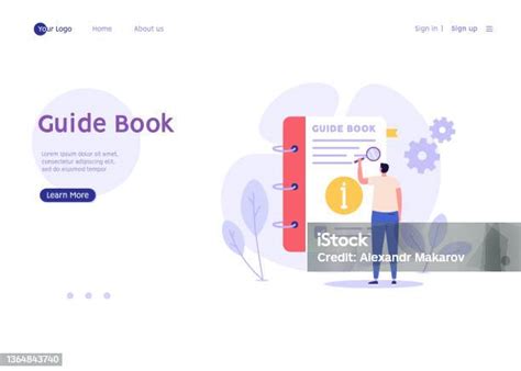 남자 읽기 가이드 책 또는 사용자 설명서 및 답을 찾는 고객 가이드 기술 문서 질문 및 답변의 개념 웹 배너 방문 페이지 템플릿을 위한 평면 벡터 그림 편의에 대한 스톡