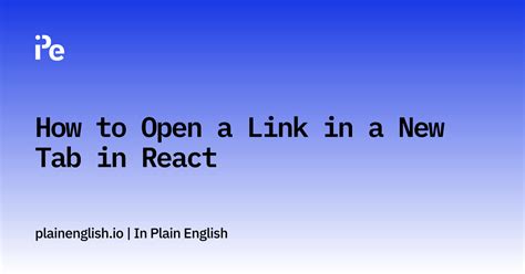 How To Open A Link In A New Tab In React