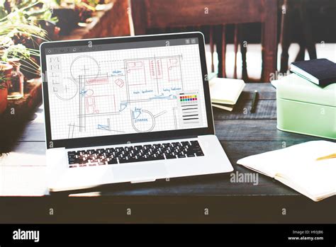 Architecture Plan Blueprint Layout Work Concept Stock Photo Alamy