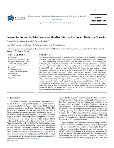 Pdf Constructing Learning By Doing Pedagogical Model For Delivering