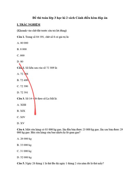 Ä Á Thi Toã¡n Lá P 3 Há C Kã 2 Sã¡ch CÃ¡nh Diá U Kã M Ä Ã¡p Ã¡n 2 Pdf