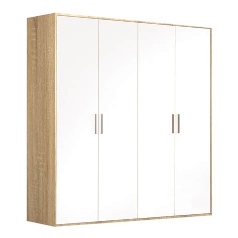 ᐉ Шафа розпашна чотиридверна для одягу Modern Теннессі ДСП 1700х550х1900 мм Дуб сонома Білий