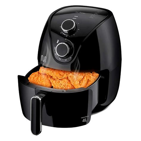 Fritadeira Eletrica Air Fryer Multilaser Black Go202 4l 1500w Preta