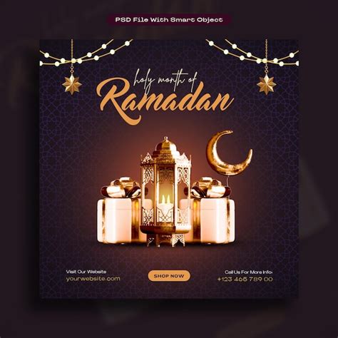 Free Psd Ramadan Mubarak Social Media Post Design Template