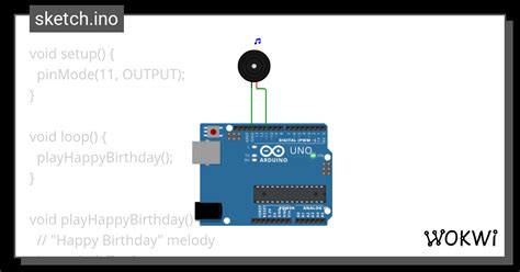 Buzzer Birthday Wokwi ESP32 STM32 Arduino Simulator