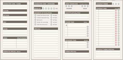 Otherscape Excel Character Sheets By Moonweaver