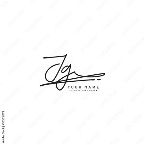 Jg Handwritten Signature Logo Vector Logo Template For Beauty