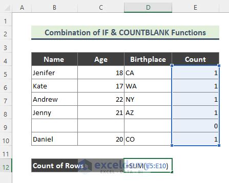 How To Count Rows With Formula In Excel ExcelDemy