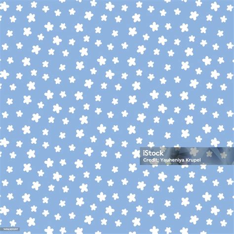 작은 꽃이 있는 귀여운 이음매 없는 패턴입니다 벡터 그림입니다 데이지와 함께 아이들의 미니멀리스트 프린트 플랫 스타일 개념에