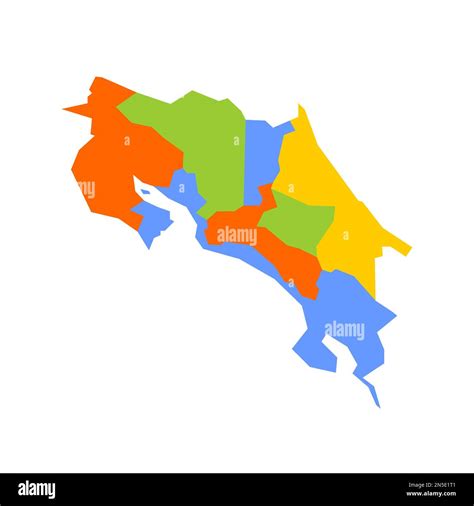 Costa Rica Political Map Of Administrative Divisions Provinces Blank
