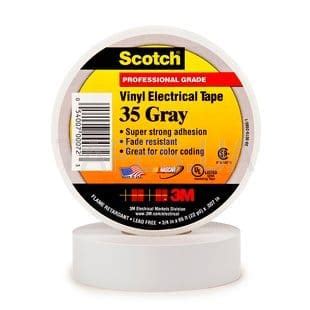 Серая изолента ПВХ всепогодная 3М Scotch 35 Grey высококачественная