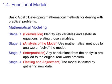 14 Functional Models Mathematical Modeling