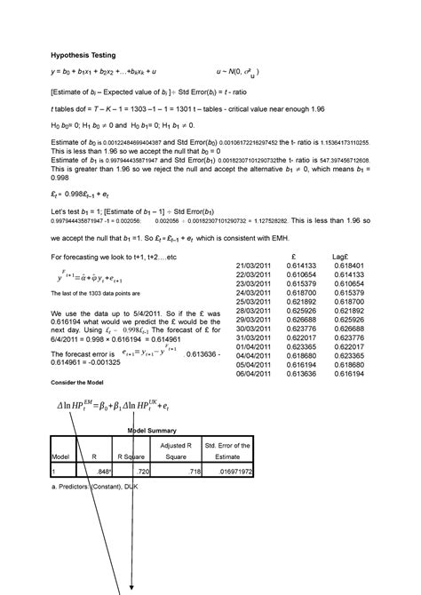 Hypothesis Testing Lecture Notes Week Hypothesis Testing Y B B X B X Bkxk U