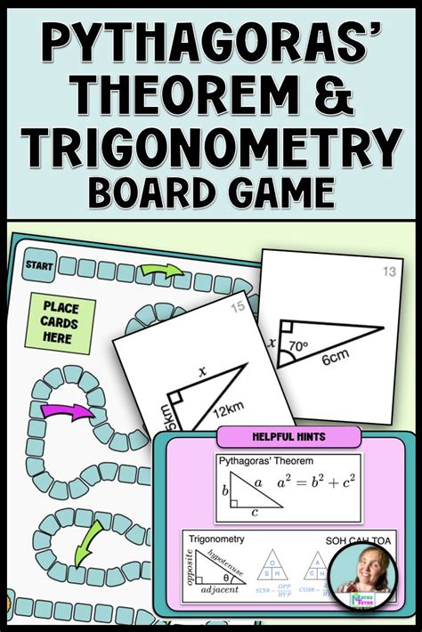 Trigonometry And Pythagoras Theorem Board Game For Geometry Printable