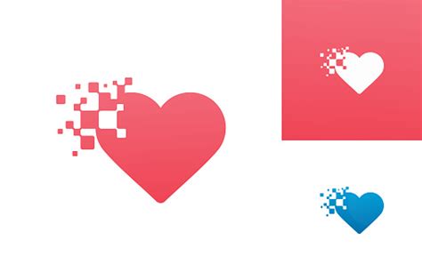 디지털 사랑 로고 템플릿 디자인 벡터 엠블럼 디자인 개념 창조적 인 기호 아이콘 개념에 대한 스톡 벡터 아트 및 기타 이미지 개념 개념과 주제 공휴일 Istock