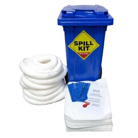 100 Litre Wheeled Bin Spill Kit Double Weight Pads Oil Tank Supermarket