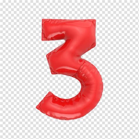 Premium PSD D Render Number Transparent