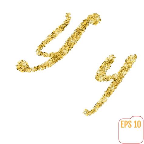 골드 러쉬 골드 알파벳 문자 Y 벡터 골드 알파벳입니다 황금 반짝이 글꼴입니다 흰색 바탕에 문자 Y입니다 프리미엄 벡터