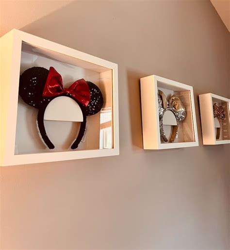 Disney Ears Glass Display Minnie Ears Wall Holder Disney Decor