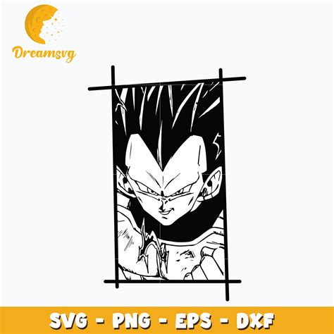 Vegeta Black White Svg Anime Svg Dragon Ball Svg Dreamsvg Store