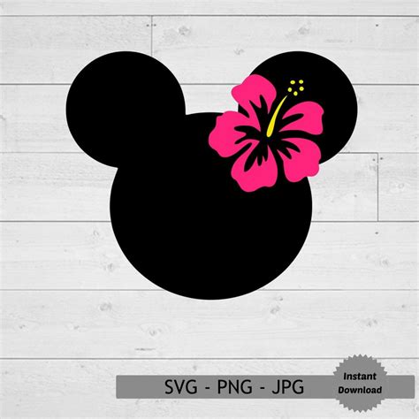 Hawaiian Mouse Svg Mouse Svg Hawaii Svg Hawaii Mouse Svg Mouse Head Svg Mouse Ears Svg