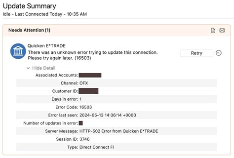 Morgan Stanley Error Code 16503 QMAC Quicken