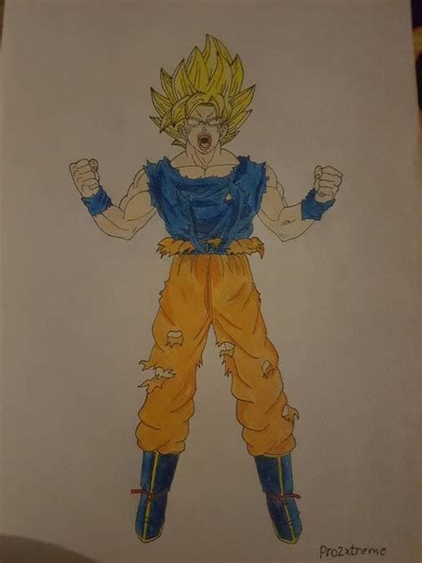 Goku Going Ssj For The First Time By Pro2xtreme On Deviantart