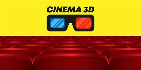 영화 3d 시네마 프리미어 포스터 디자인입니다 좌석과 안경이 있는 쇼를 위한 벡터 템플릿 배너 3차원 형태에 대한 스톡 벡터