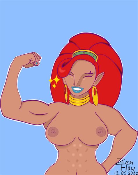Rule 34 Abs Biceps Breath Of The Wild Closed Eyes Dark Skin Earrings Gerudo Muscles Muscular