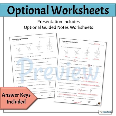 Musical Instrument Families Elementary Music Lesson And Worksheet