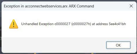 exception in acconnectwebservices arx arx command autodesk community