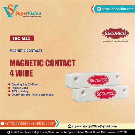 Securico Magnetic Contact 4 Wire For Door Security System At ₹ 150