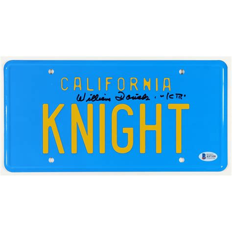 William Daniels Signed Knight Rider License Plate Inscribed Kitt