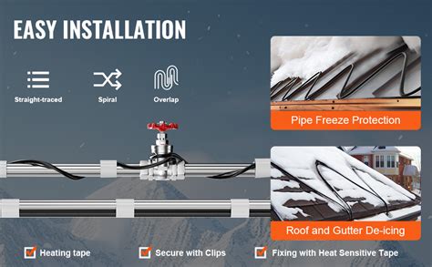 Self Regulating Pipe Heating Cable 50ft 5w Ft Heat Tape For Pipes Roof