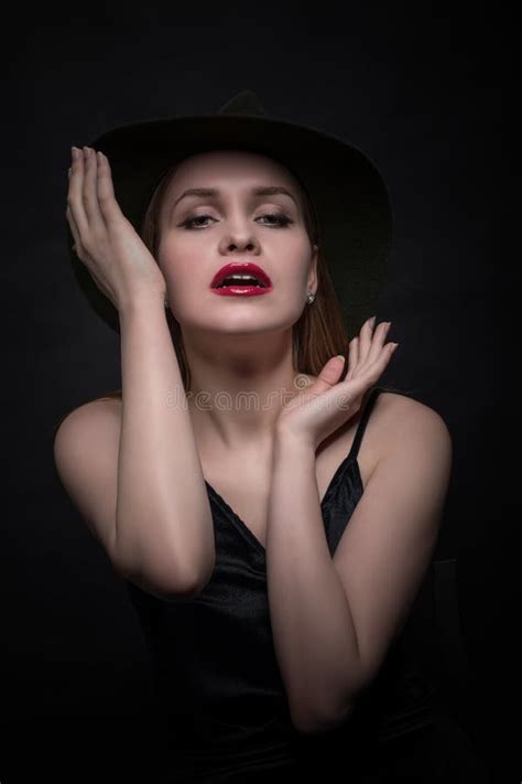 Fashionable Young Seductive Emotional Beautiful Girl Woman With