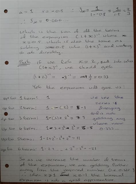 A Level Maths Notes A2 Binomial Expansion Values Of X The Expansion