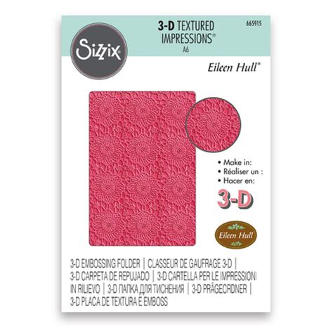 Sizzix 3d Textures Impressions Crochet Mandala Embossing Folder
