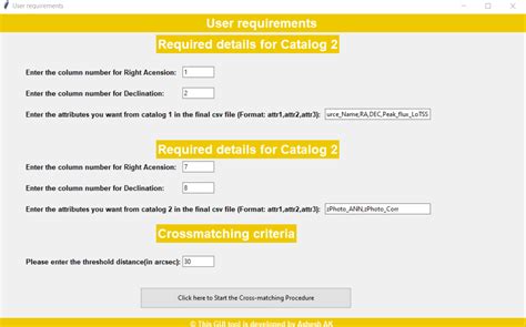 Github Aa16oaslakastronomical Crossmatching Tool Welcome To The Gui Tool For Cross Matching