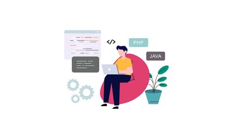 Man Programmer Is Working On His Laptop Coding And Programming