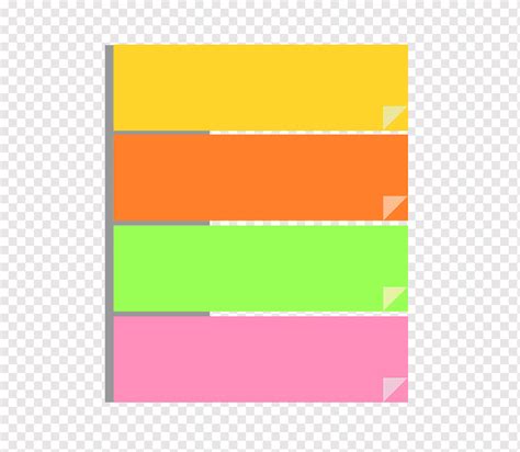 네 개의 노란색 주황색 녹색 및 분홍색 차트 그림 포스트잇 메모지 문구 스티커 메모 기타 각도 텍스트 Png Pngwing