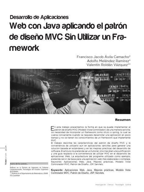 Aplicaciones Web Con Java Patron Mvc Pdf Java Lenguaje De