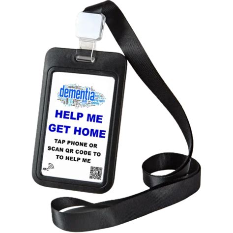 Black Lanyard And Smart Nfc Dementia Help Me Get Home Medical Id Infor Tap And Share