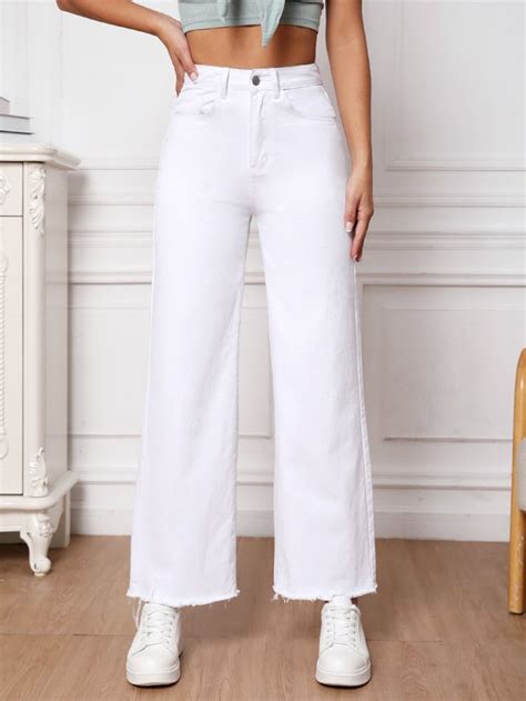 Moda De Mujer Shein México Pantalón Blanco Mujer Traje De Vaquero