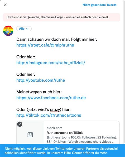 Ralph Ruthe on Twitter Potentiell schädlicher Tweet