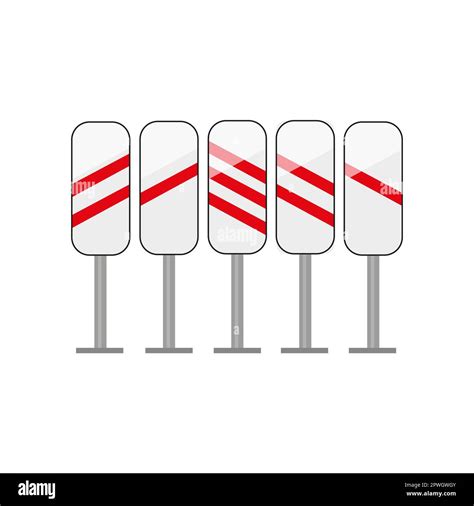 Railway Sign Approaching Crossing Vector Illustration Stock Vector
