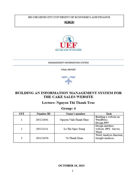 Management Information System Final Project G4 Pdf