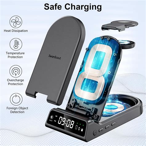 SwanScout Cargador inalámbrico para Samsung S24 Ultra estación de