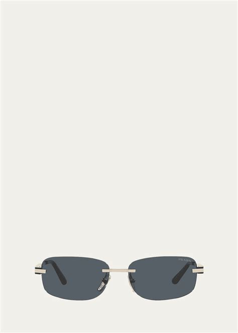 Prada Mens Rimless Oval Sunglasses Bergdorf Goodman