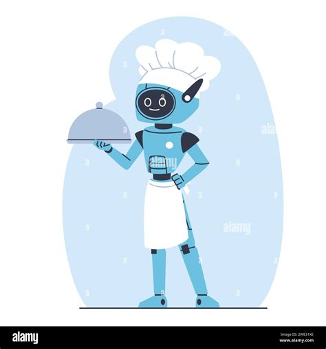 Robot Chef Holding Serving Tray Cooking Machine Ai Innovation